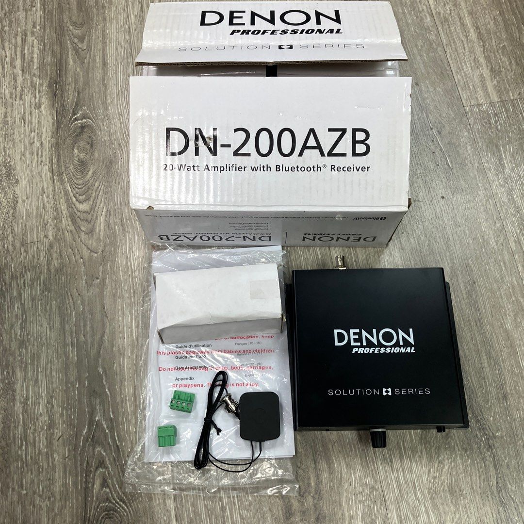 Denon DN-200AZB Compact Bluetooth Amplifier (20W) - 100V Line/4 Ohms ...
