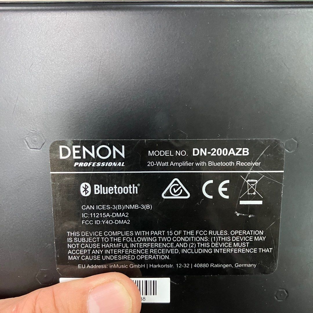 Denon DN-200AZB Compact Bluetooth Amplifier (20W) - 100V Line/4 Ohms ...