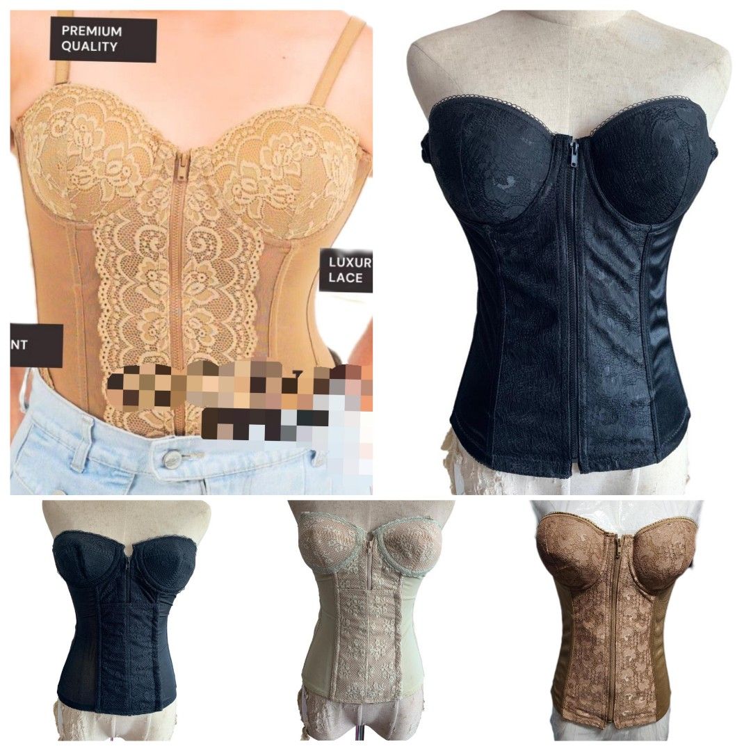Instock corset, long torso, inner with cup and bone, Women's Fashion ...