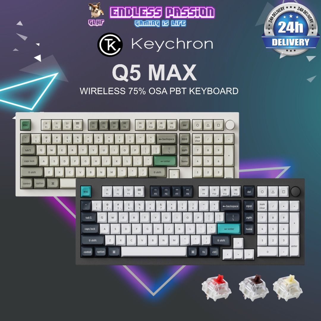 Keychron Q5 Max QMK/VIA Wireless Custom Mechanical Keyboard, Computers ...
