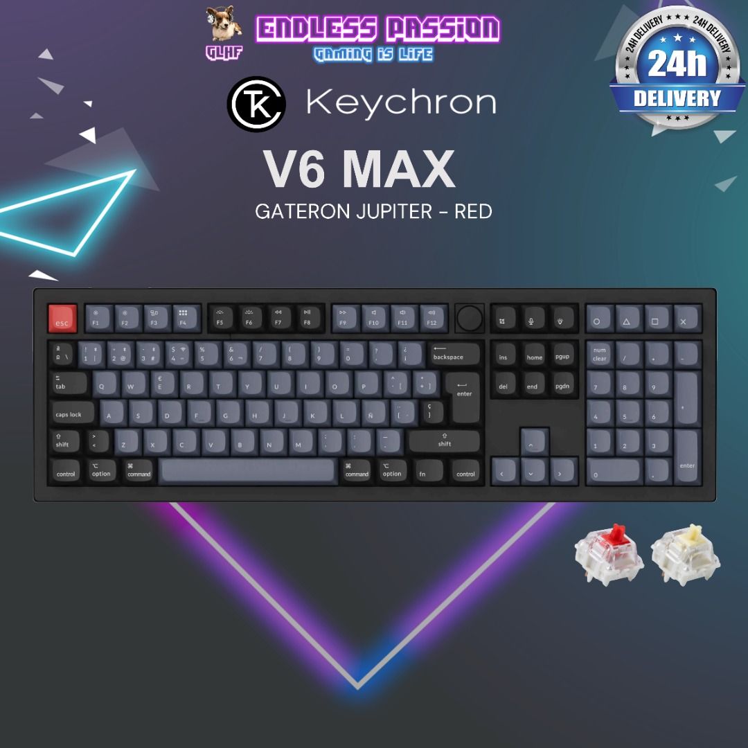 Keychron V6 Max QMK Wireless Custom Mechanical Keyboard, Computers ...