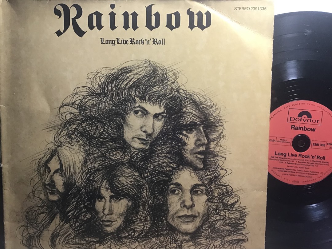 LP Rainbow - Long Live Rock n Roll OOP VINYL RECORD Anubis Piring Hitam ...