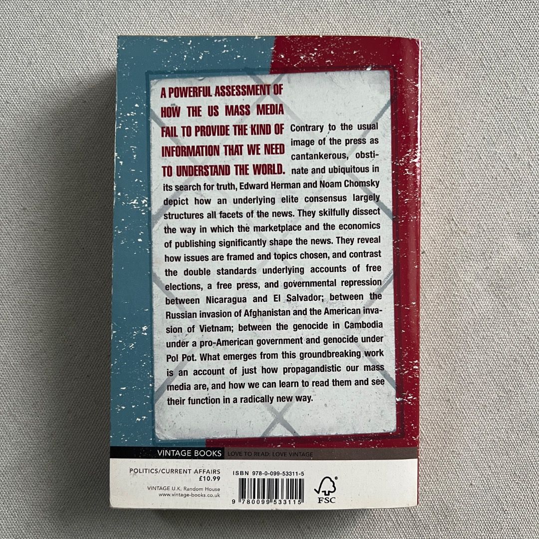 Manufacturing Consent by Edward Herman and Noam Chomsky, Hobbies & Toys ...