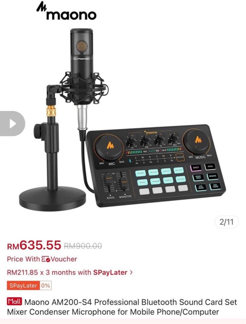 Maono AM200-S4 Professional Bluetooth Sound Card Set., Audio, Other ...