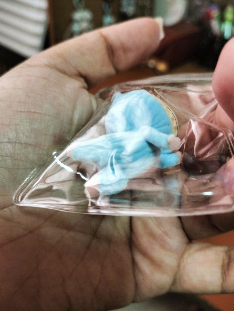 Mini labubu army green & chestnut color , yoga blue mini labubu ...