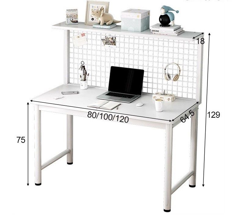 Modern Computer Study Table With Pegboard Table With Shelf Witing Table ...