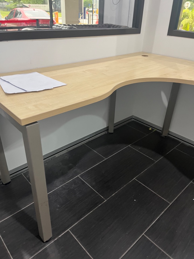 Office table 150x 150cm (L shaped), Furniture & Home Living, Furniture ...