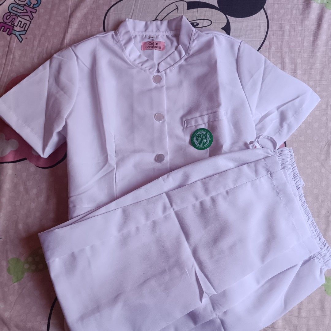 OLFU Nursing uniform set w/ logo brand new, Women's Fashion, Activewear ...