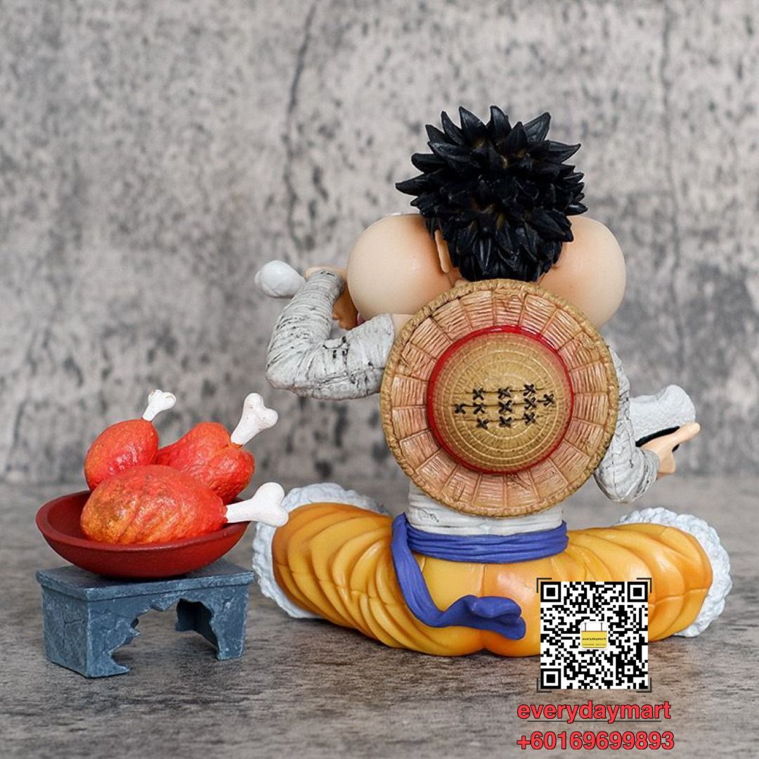 ONE PIECE💥MONKEY D. LUFFY 12cm💥ACTION FIGURE TOYS STATUES🔥海贼王吃鸡腿 路飞🔥 ...