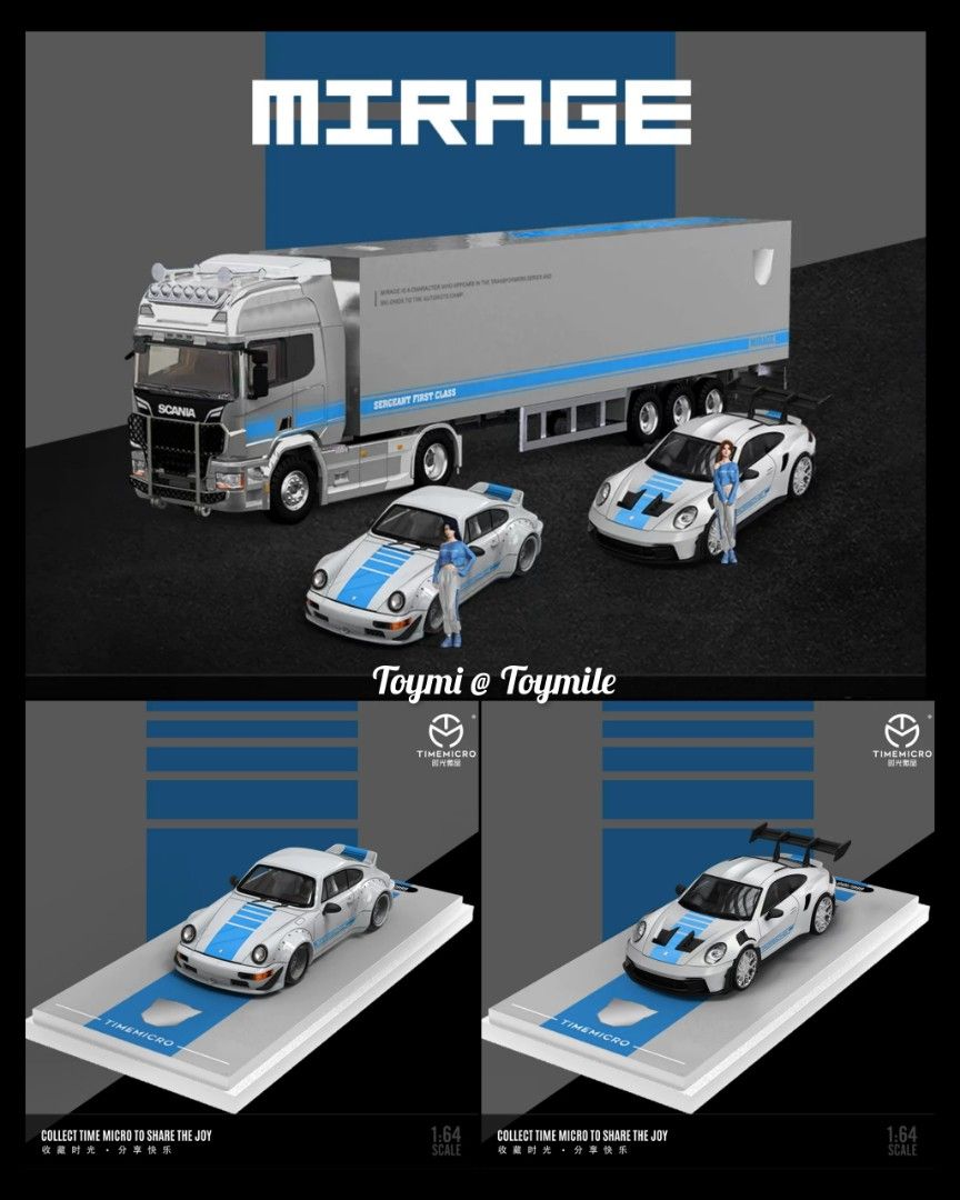Preorders 1/64 Time Micro TF Mirage RWB 964 992 Scania Transporter ...