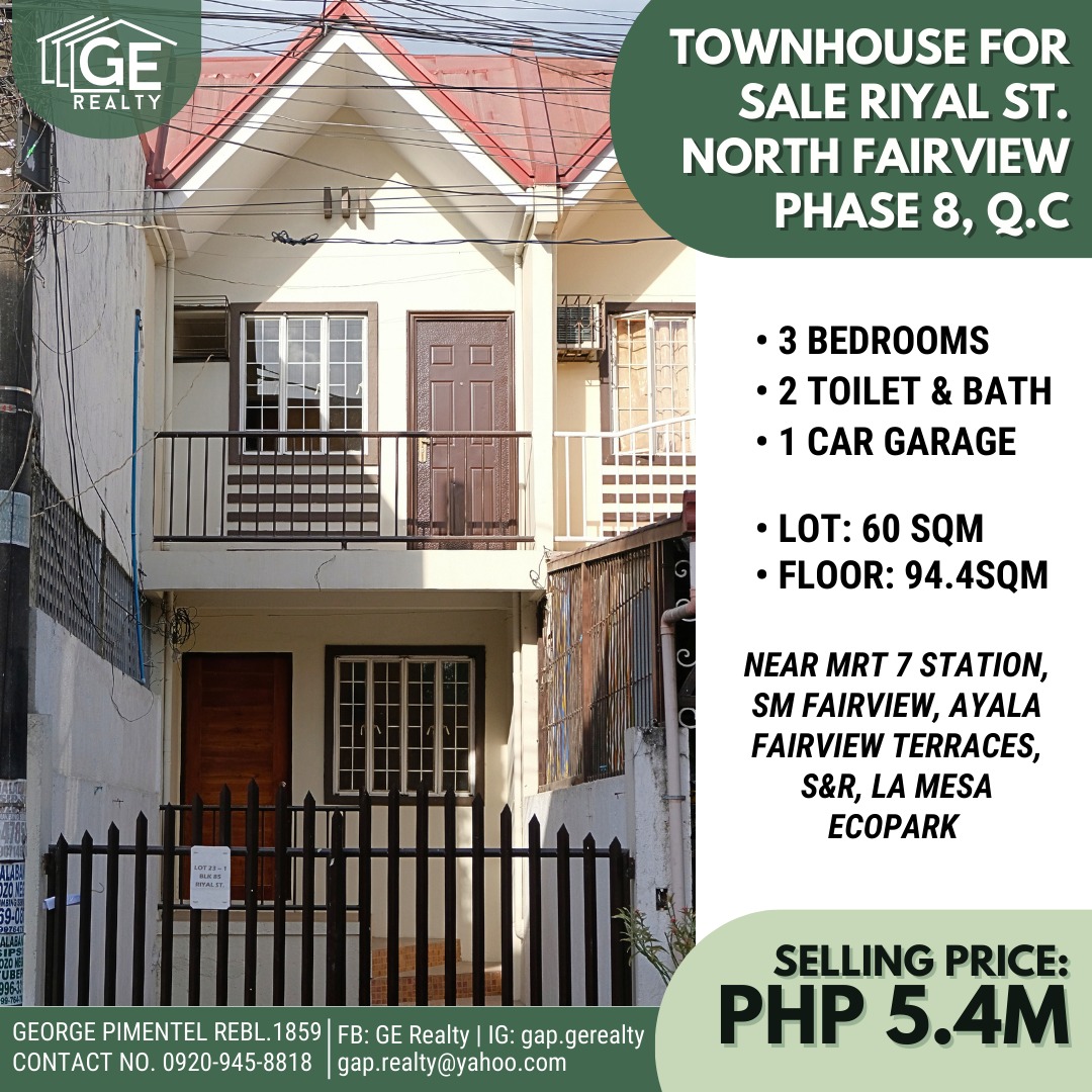 Riyal St. North Fairview Phase 8 QUEZON CITY FOR SALE HOUSE AND LOT ...