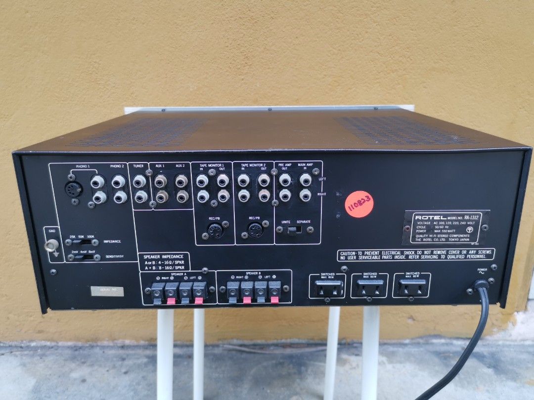Rotel RA-1312 Vintage Stereo integrated Amplifier with phono, Audio ...