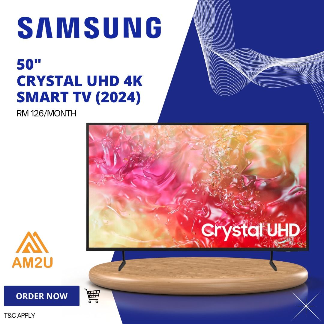 SAMSUNG 50" Crystal UHD DU7000 4K Tizen OS Smart TV (2024) (INSTALLMENT), TV & Home Appliances ...