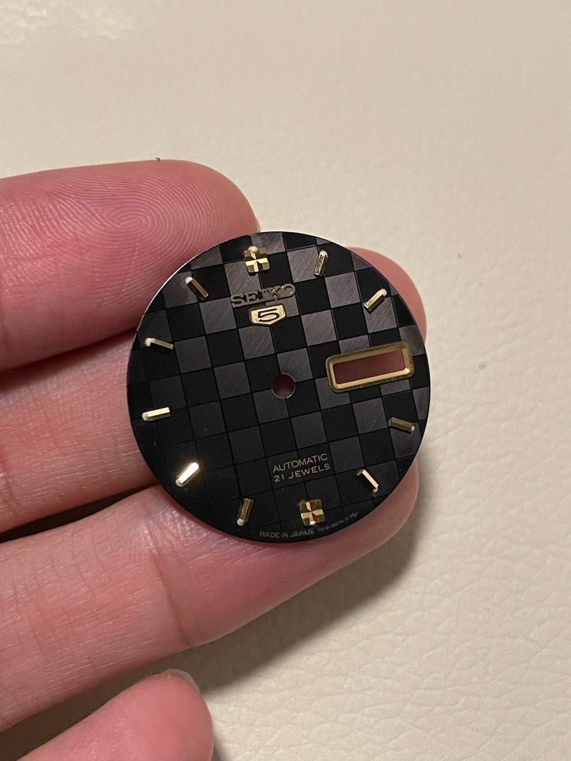 Seiko 7009 automatic watch dial checkered board black gold, Luxury ...