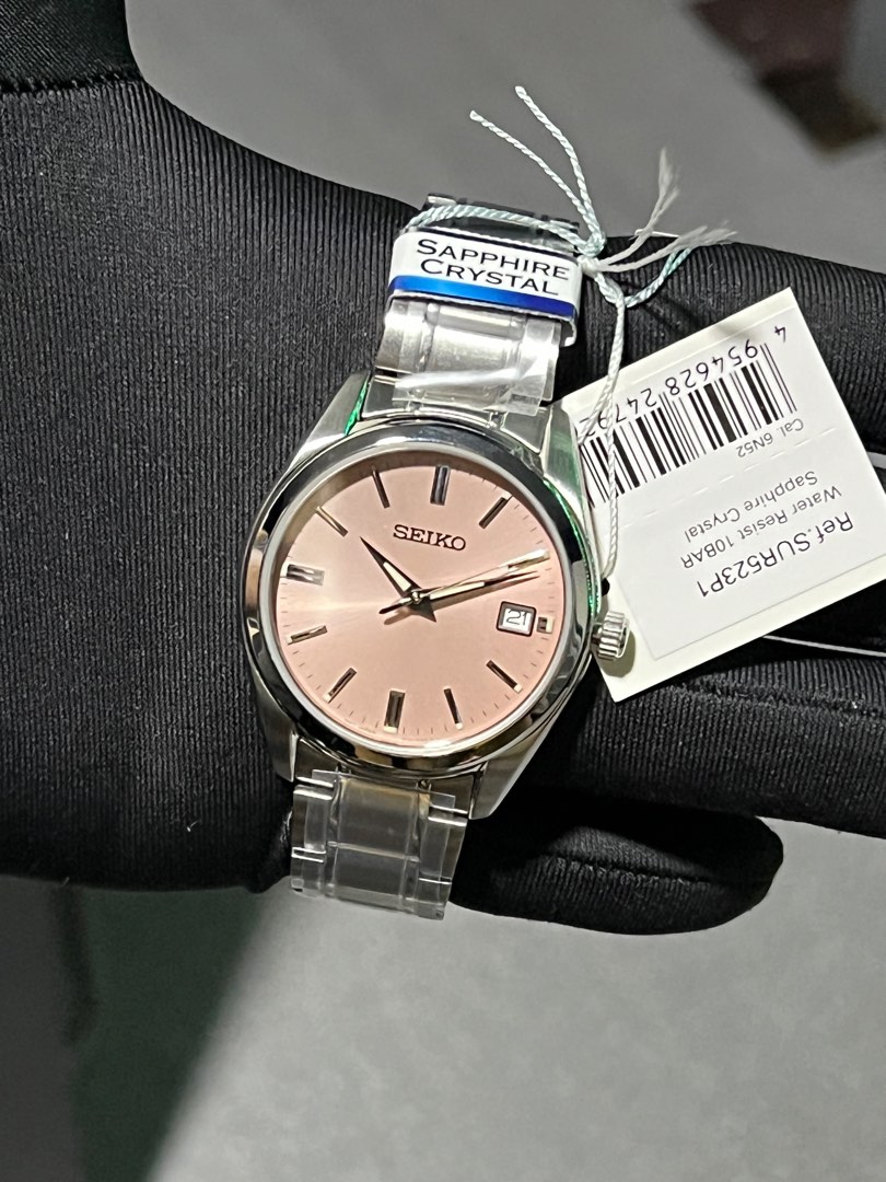 Seiko Classic SUR523P1 Sapphire Glass Salmon Dial Dress Watch, Men's ...