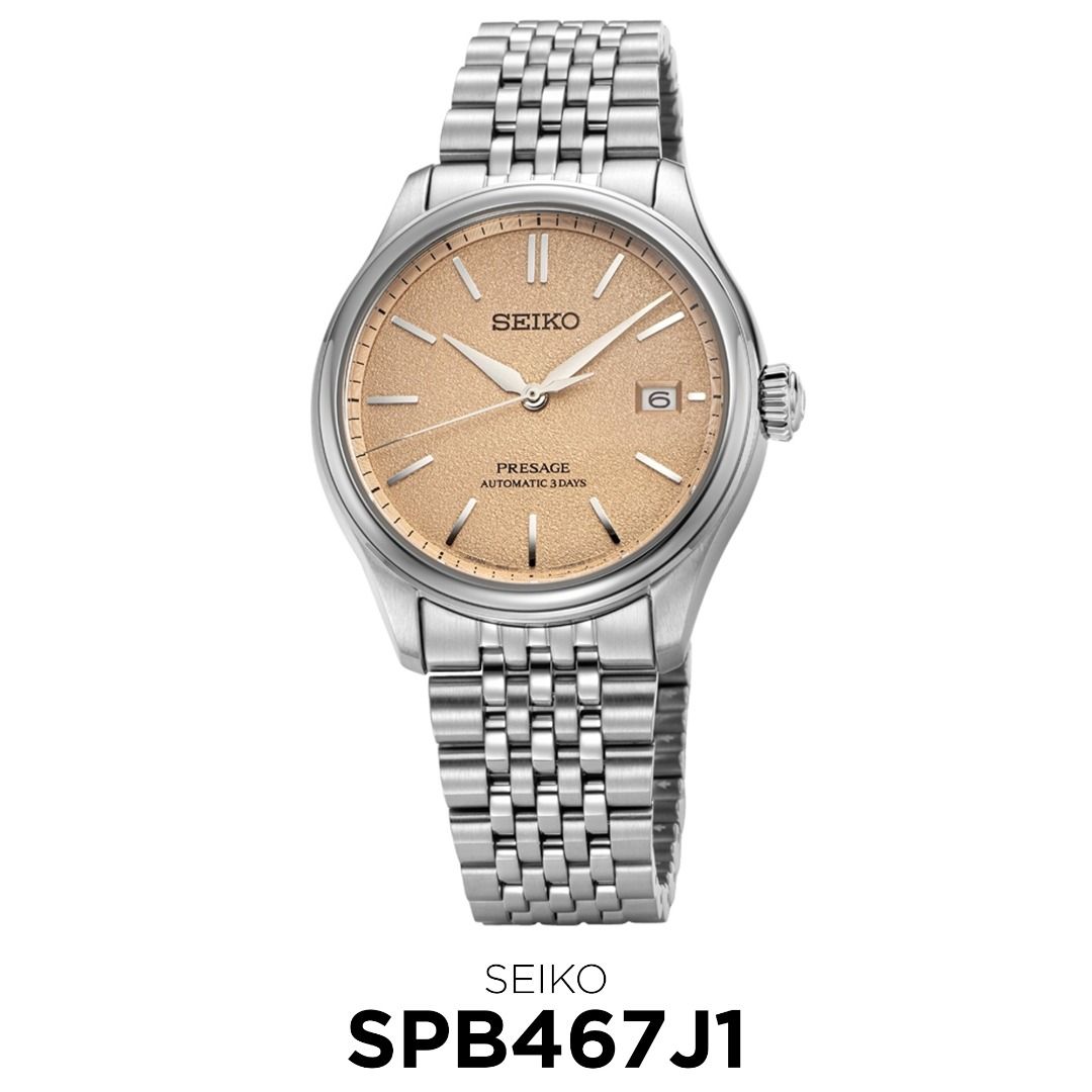 Seiko Presage SPB467 SPB467J1 Salmon Pink Orange Dial Automatic Watch ...