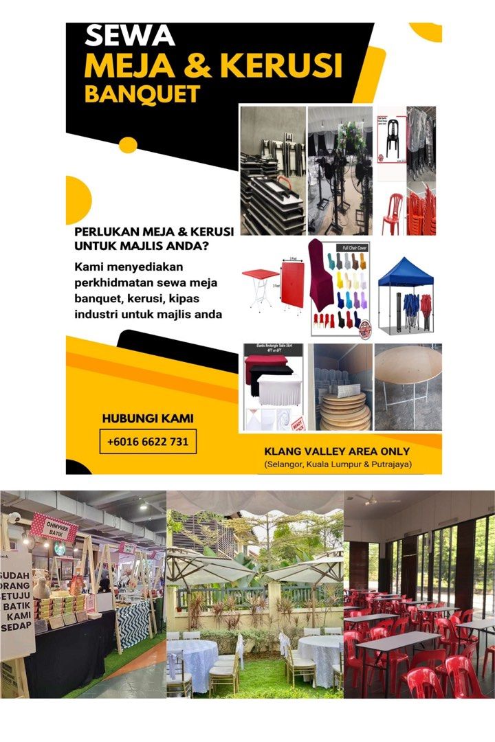 Sewa khemah rent canopy meja kerusi termurah di majlis area klang ...