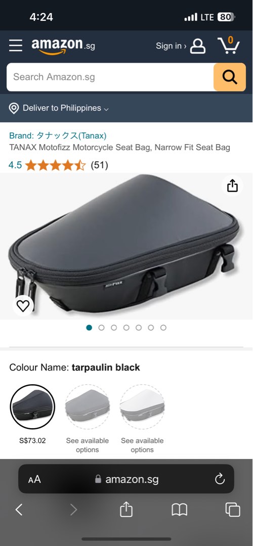 Tanax Moto Fizz Seat Bag, Motorbikes, Motorbike Parts & Accessories ...