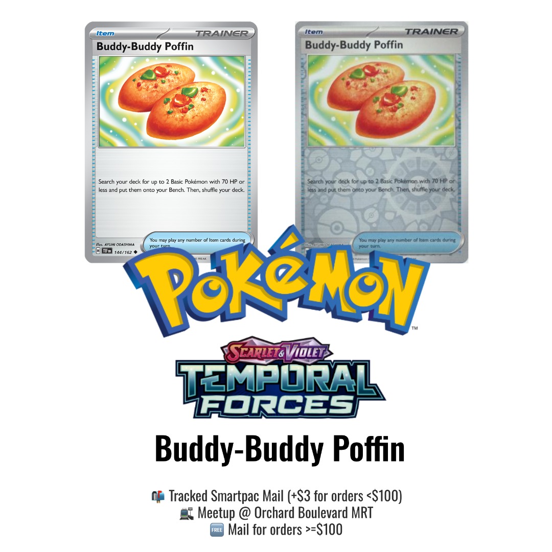 [Temporal Forces] Buddy-Buddy Poffin Pokemon TCG Playable, Hobbies ...