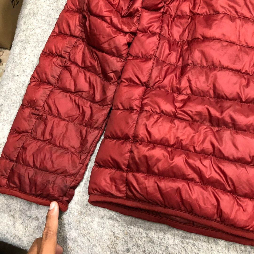 UNIQLO Ultra Light Red Puffer Puff Winter Snow Jacket Size Mens Medium ...