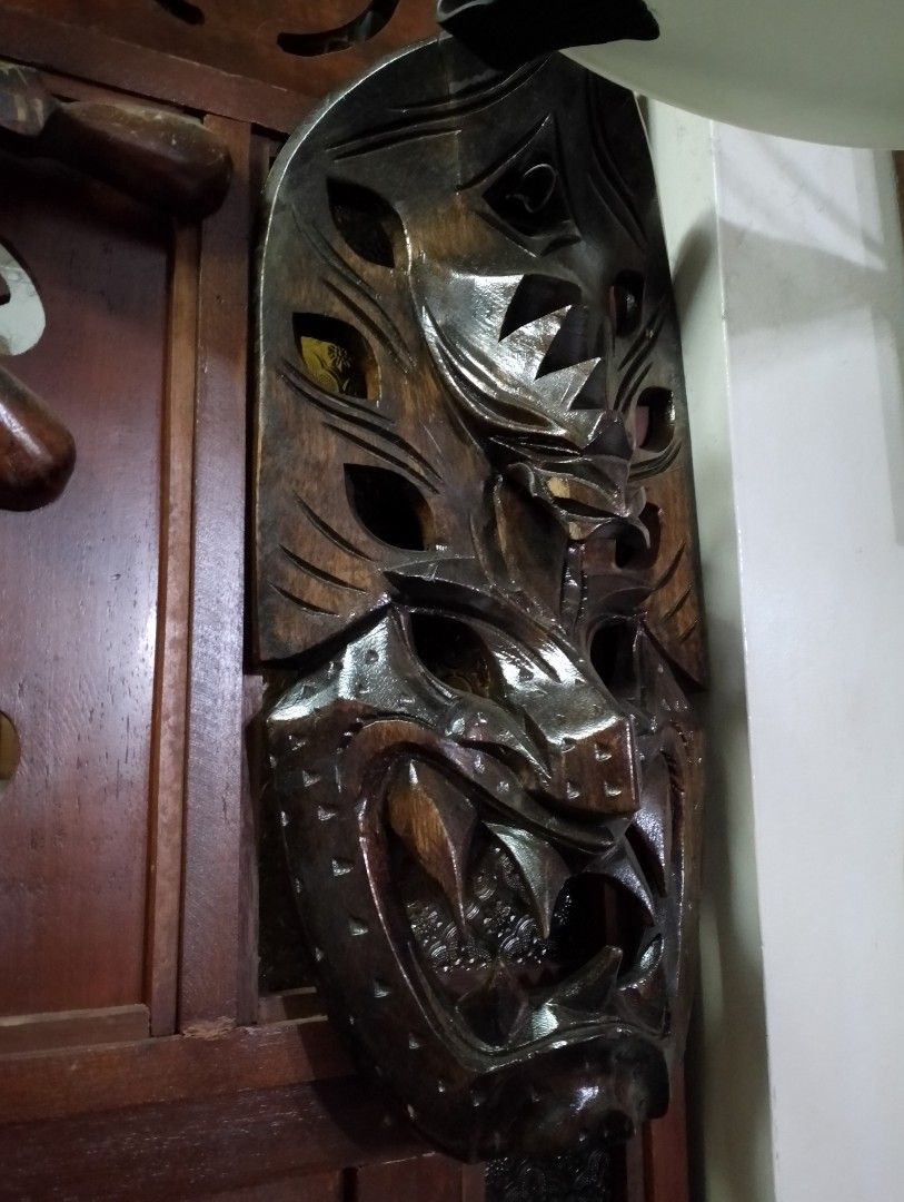 VINTAGE FILIPINO BAKUNAWA SEA DRAGON MASK FOR ETHNIC WALL DISPLAY ...