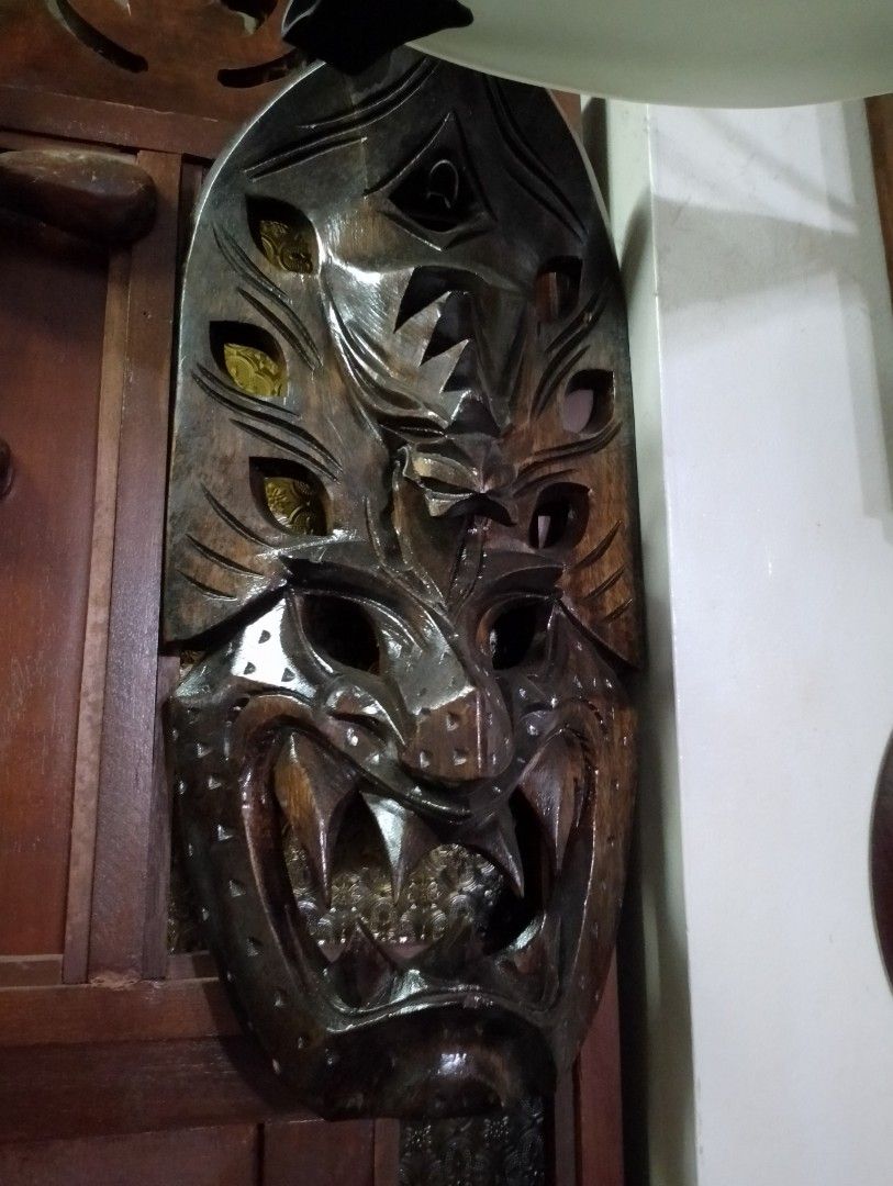 VINTAGE FILIPINO BAKUNAWA SEA DRAGON MASK FOR ETHNIC WALL DISPLAY ...