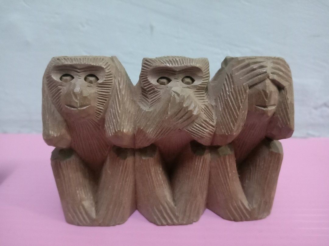 Wooden three wise monkeys, Hobbies & Toys, Collectibles & Memorabilia ...