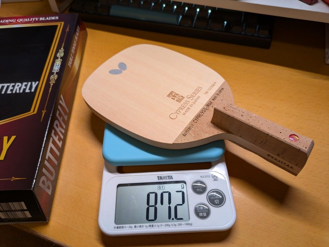 87.2g Butterfly Cypress G-Max 頂級日直單檜 送 Nittaku 3星乒乓球一筒三粒, 運動產品, 運動與體育 ...