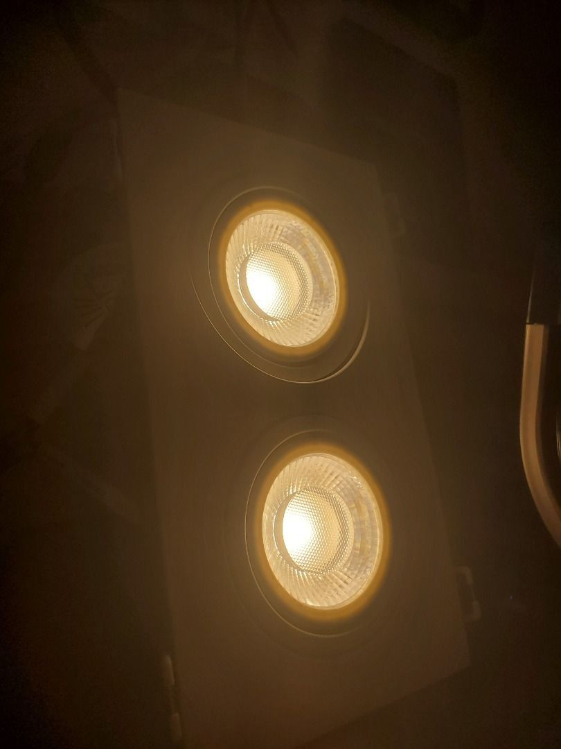 飛利浦 Philips GD100B LED 雙頭筒燈 鋁質天花 天花燈 嵌入式 6Wx2 3000k 黃光 開孔 90x170mm, 傢俬 ...