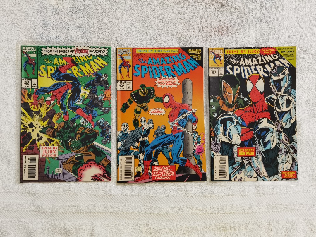 Amazing SPIDER-MAN (1st series) issue 383, 384, 385 "Trial By Jury ...