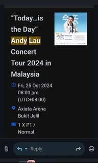 Andy Lau Concert Tour 2024 (VIP), Tickets & Vouchers, Event Tickets on ...