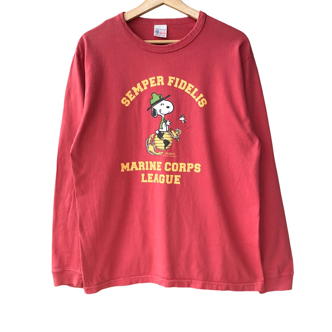 Buzz Rickson’s X Peanuts Snoopy USMC Toyo Enterprise Tee, Men's Fashion ...