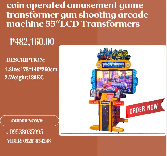 COIN OPERATED AMUSEMENT GAME TRANSFORMER GUN SHOOTING ARCADE MACHINE 55 ...