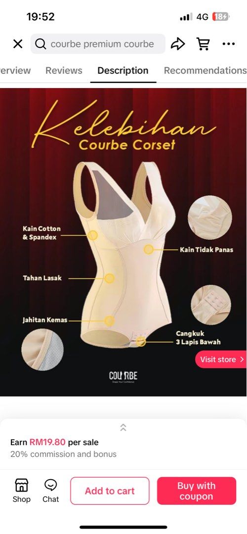 courbe girdle kombo rm40, Women's Fashion, New Undergarments & Loungewear on Carousell