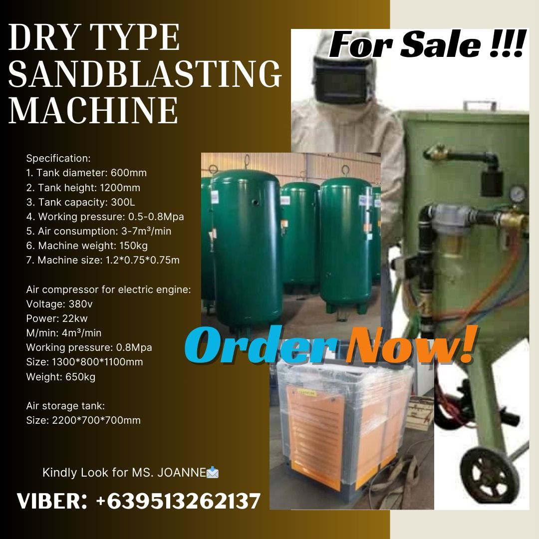 Dry Type Sandblasting Machine with Air Tank and Air Compressor ...