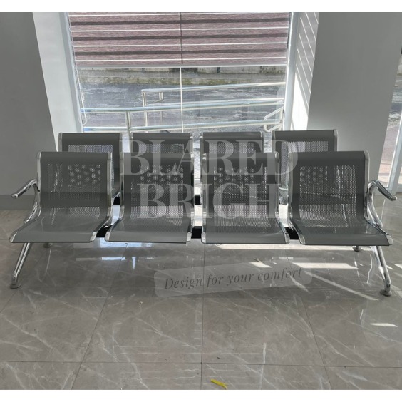 Gang Chair '4 Seater - Gray' | Chrome | Office furniture Partition ...