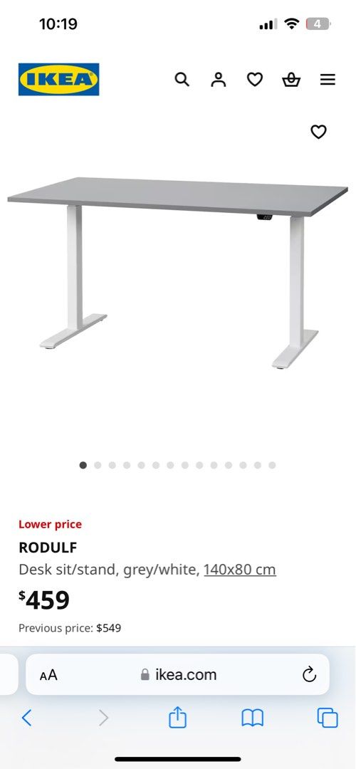IKEA Standing Desk Rodulf, Furniture & Home Living, Furniture, Tables ...