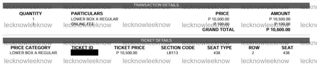 LBA/Lower Box A Regular Ticket (113, Row 2, Seat 438), Tickets ...
