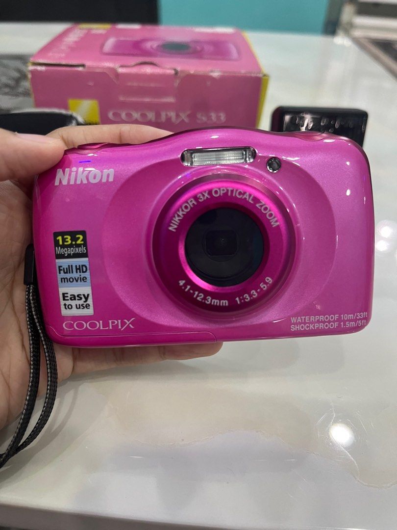 Nikon Coolpix S33 Digicam Pink, Photography, Cameras on Carousell