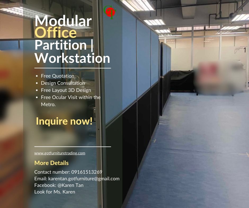 Partition Wall as office division with Accordion door., Furniture ...