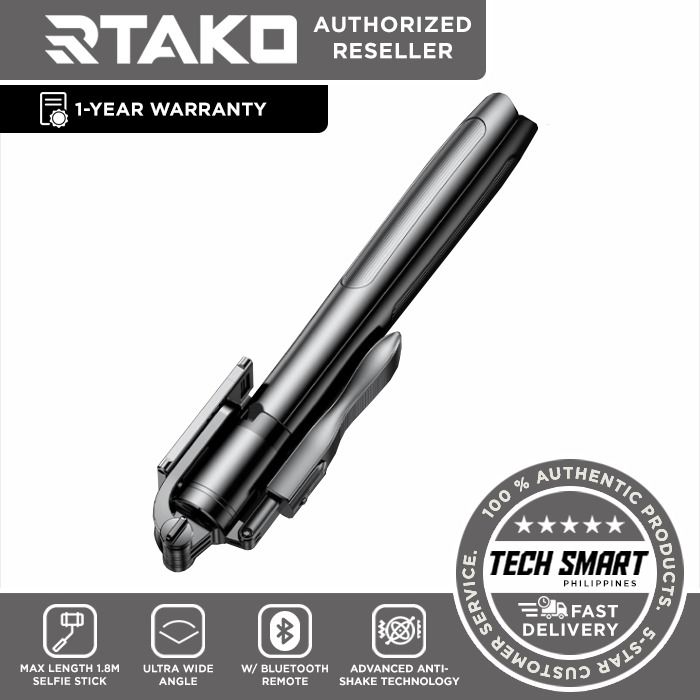 RTAKO Q052 1.8m Ultra-Wide Angle Selfie Stick (With Bluetooth Remote), Photography, Photography ...