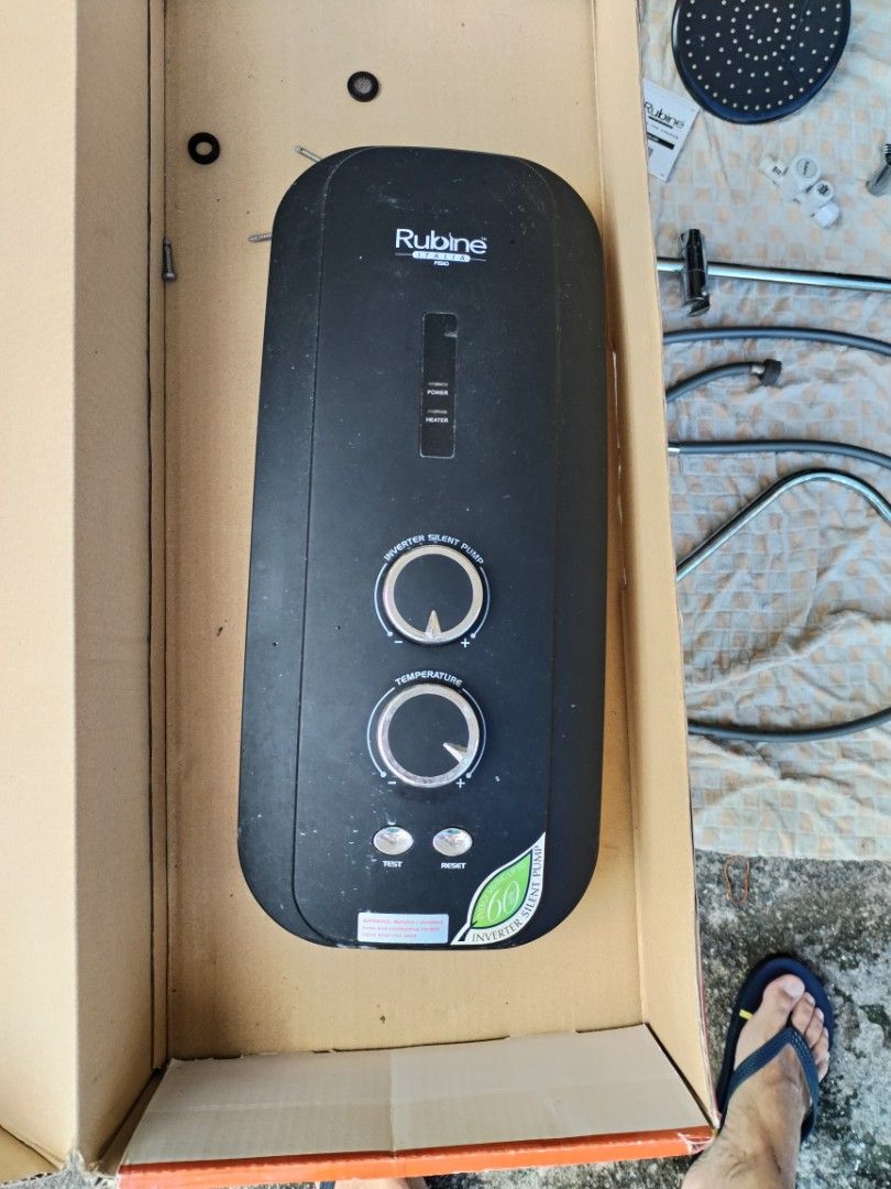 Rubine water heater Rain Shower with Inverter DC pump, Furniture & Home ...