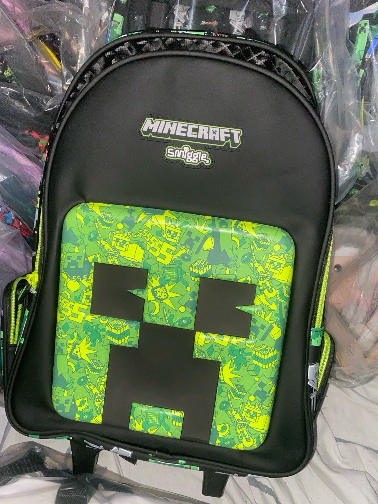 Smiggle Minecraft trolley school bag, Women's Fashion, Bags & Wallets ...