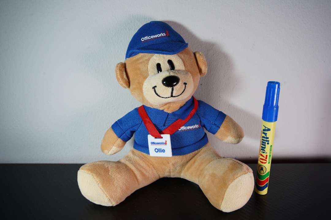 soft toy bear officeworks, Hobbies & Toys, Toys & Games on Carousell