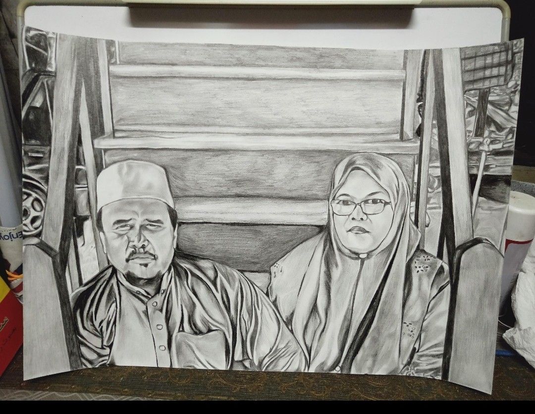 Tempahan lukisan potret murah, Hobbies & Toys, Stationery & Craft, Art ...