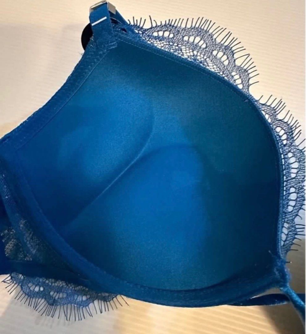 Victoria’s Secret Bombshell Blue Golden Lace-Add 2 Cup Sizes (32D ...