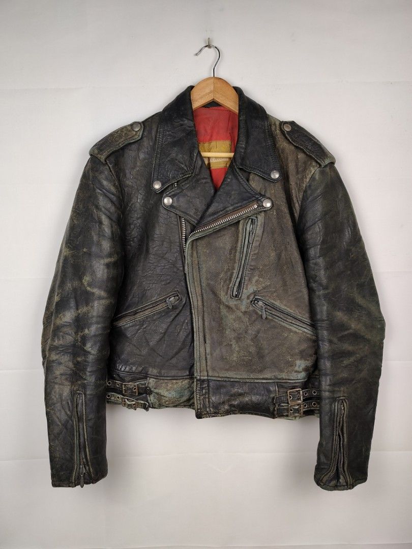 Vintage mascot Leather Jacket Punk Sid Vicious, Men's Fashion, Coats ...