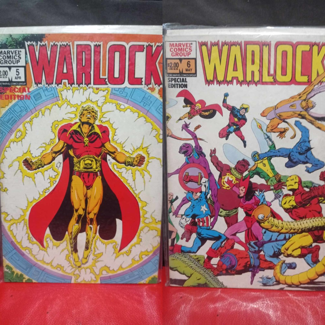 Vintage Warlock Set Marvel Comics - Spider-Man, Captain Marvel, Thing ...
