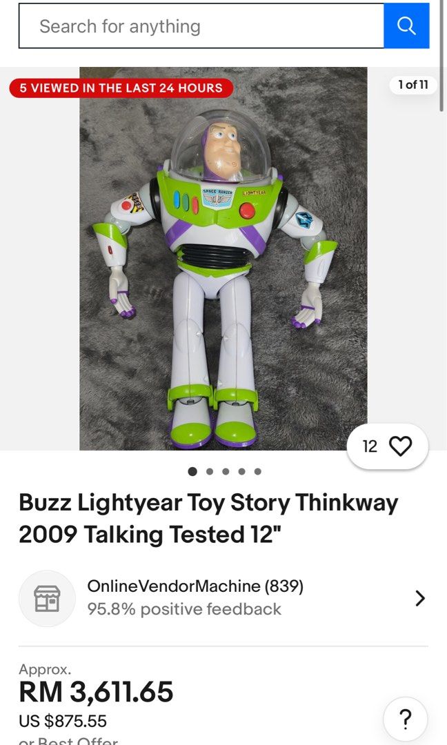 2009 Buzz Lightyear Toy Story Thinkway Toys carhartt svg stussy supreme ...