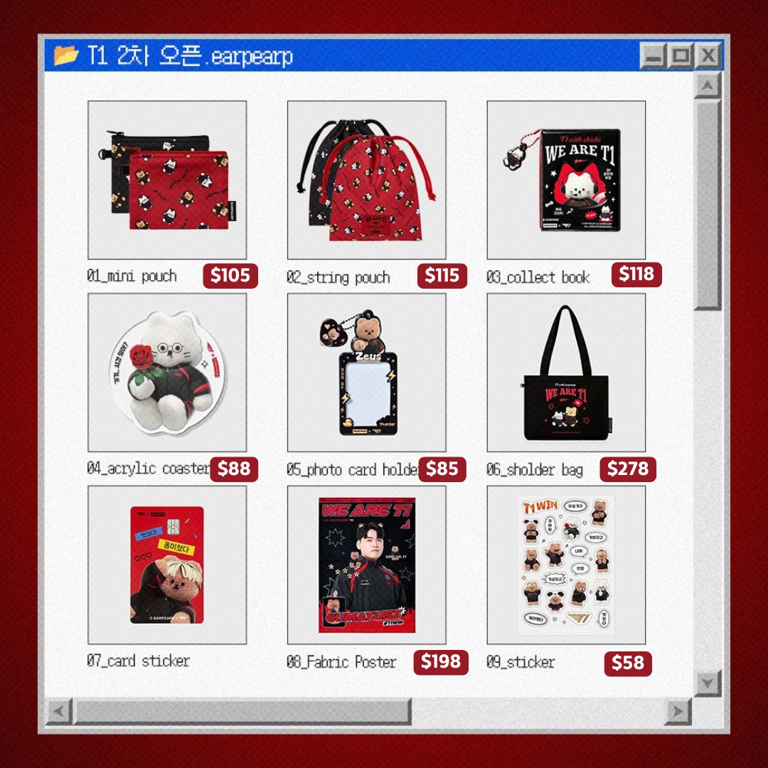 Pre-order 預訂 〗T1 X Earpearp Official Merch MD 官方周邊 FAKER ZEUS ONER GUMAYUSI KERIA LOL 英雄聯盟 電競 ...